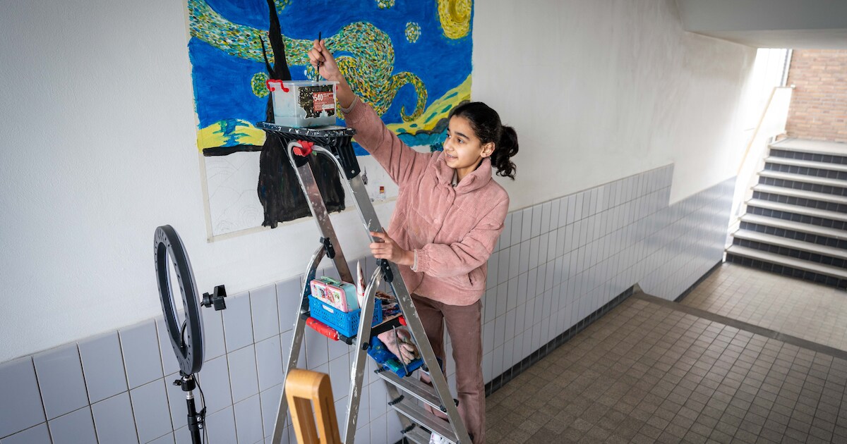 Jilda (12) schildert een Van Gogh in Arnhemse flat: ‘Hij is mijn grote ...