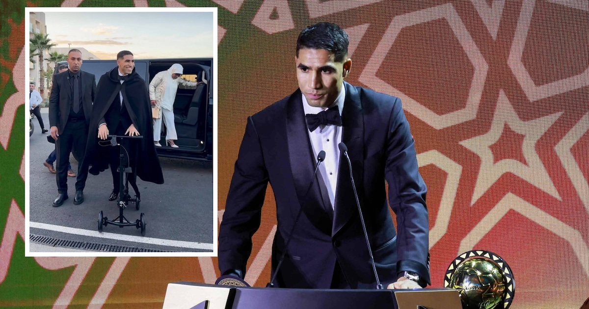 Achraf Hakimi neemt met speciaal stepje trofee Afrikaans voetballer van ...