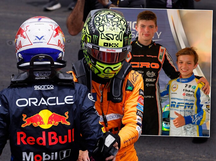 Lando Norris feliciteert rivaal Max Verstappen met titel en deelt fraaie jeugdfoto: ‘Leuk om er ...