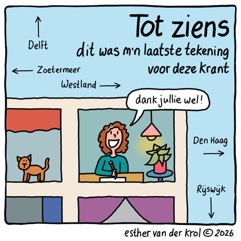 Esther van der Krol maakt laatste cartoon voor AD: ‘Tot ziens, dit was ...