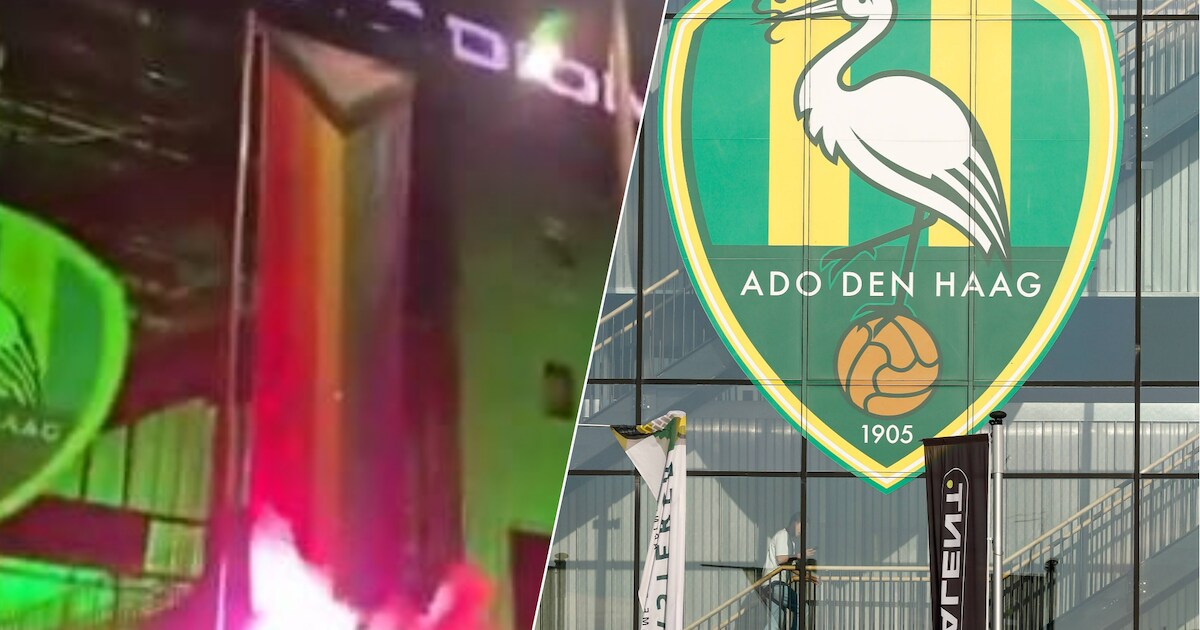 Hooligans steken regenbloogvlag bij stadion ADO in brand, club doet ...