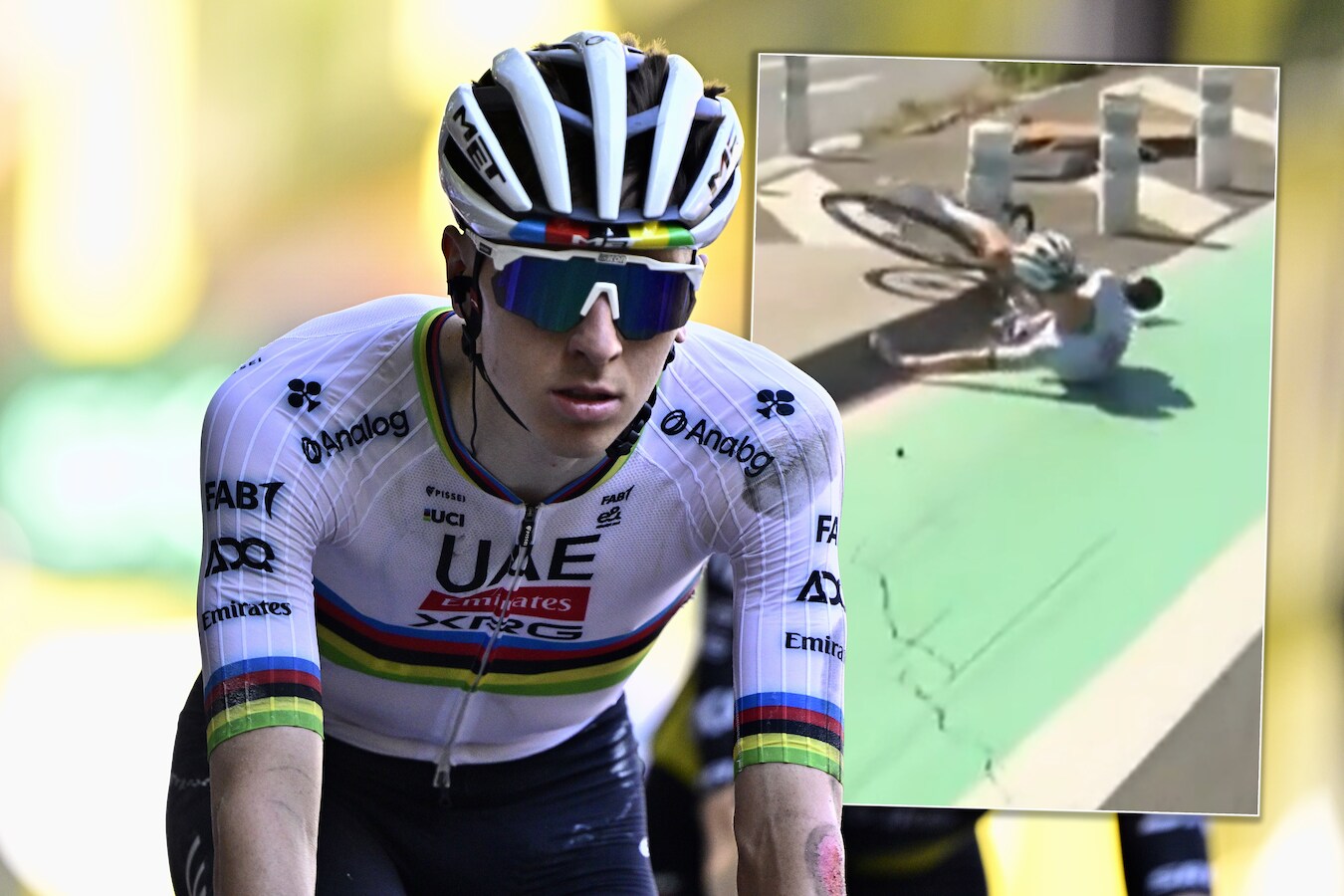 Tadej Pogacar dankbaar dat concurrenten op hem wachtten na val: ‘Hadden ...