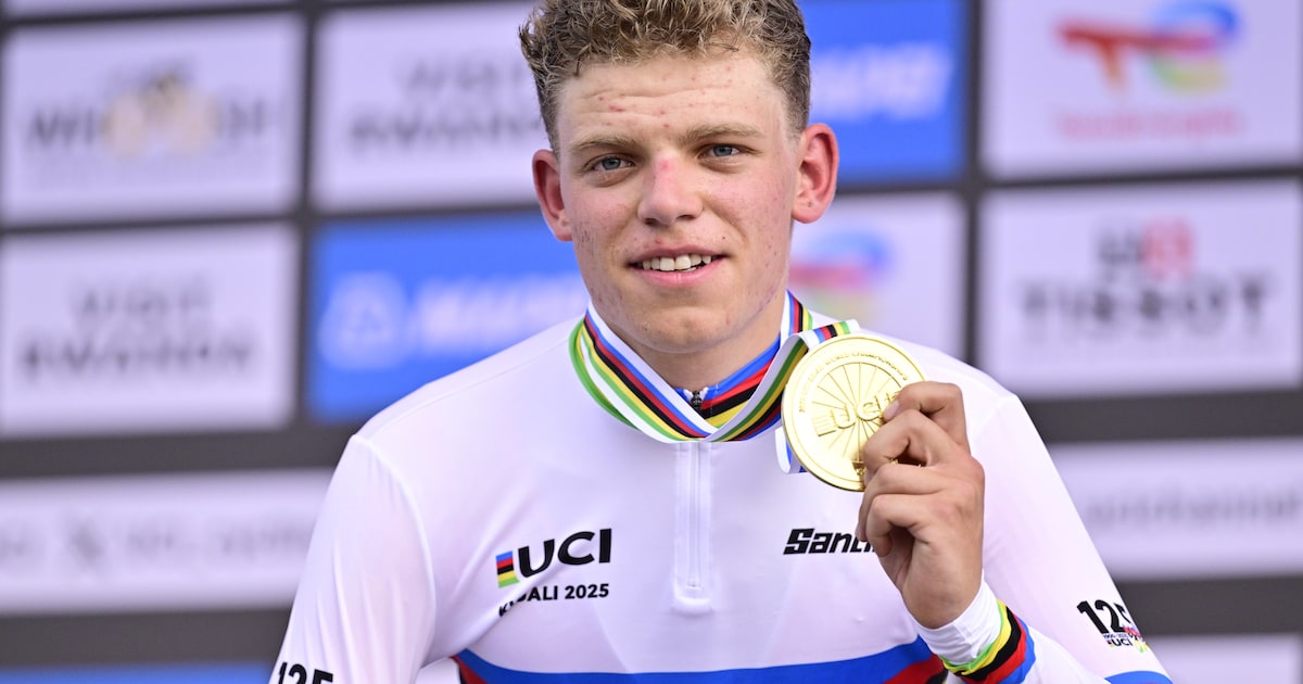 Michiel Mouris na wereldtitel tijdrijden in rijtje met Tom Pidcock en ...