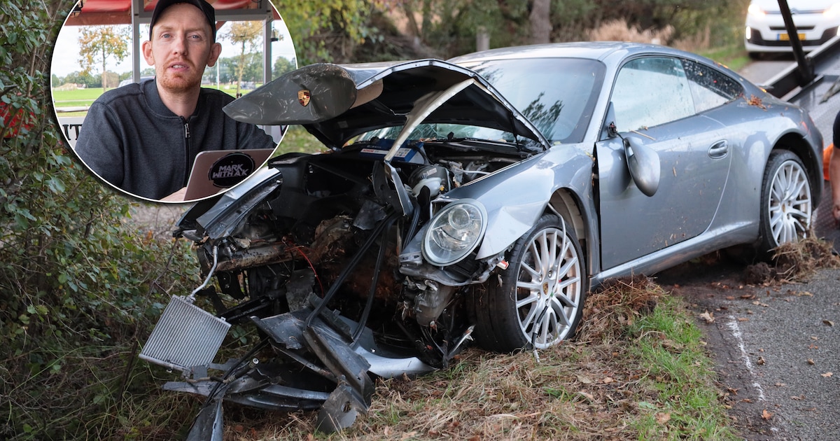 Peperdure Porsche (net uit garage) crasht: ‘Ik laat er eigenlijk nooit ...