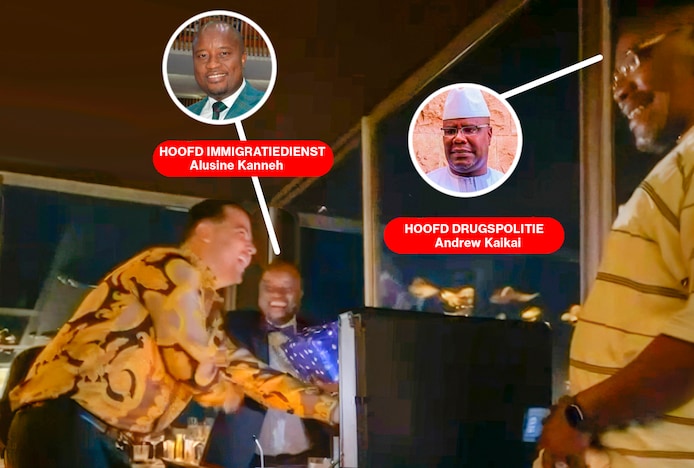 Hoofd drugsbestrijding Sierra Leone feestend samen met ‘Bolle Jos’ in ...