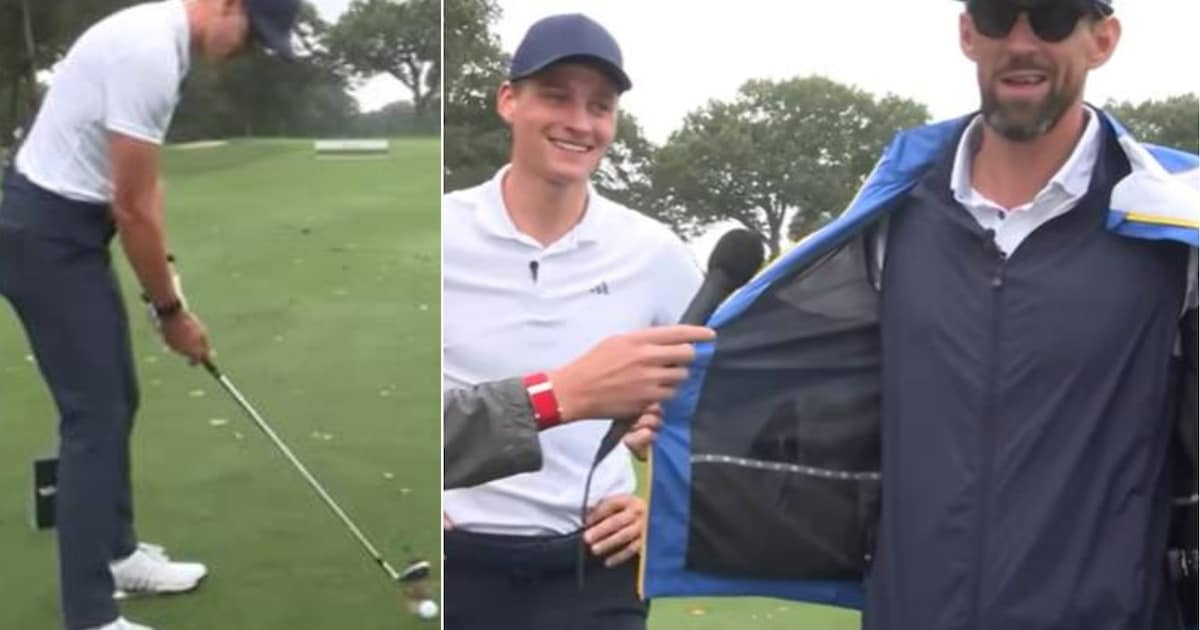 Multitalent Mathieu van der Poel neemt het op de golfbaan op tegen zwemlegende Michael Phelps ...