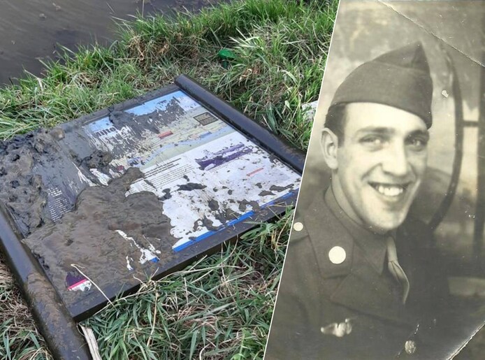 Vandalen rukken herdenkingsbord voor overleden piloot uit de grond bij ...