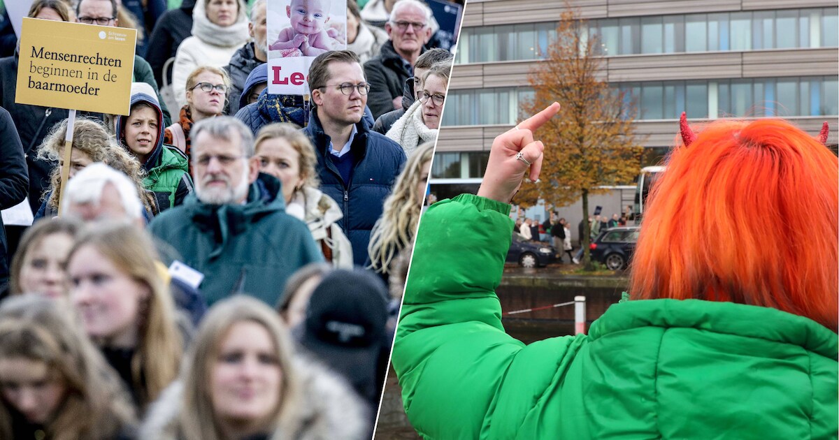 Tegendemonstratie met harde muziek bij stille tocht tegen abortus ...