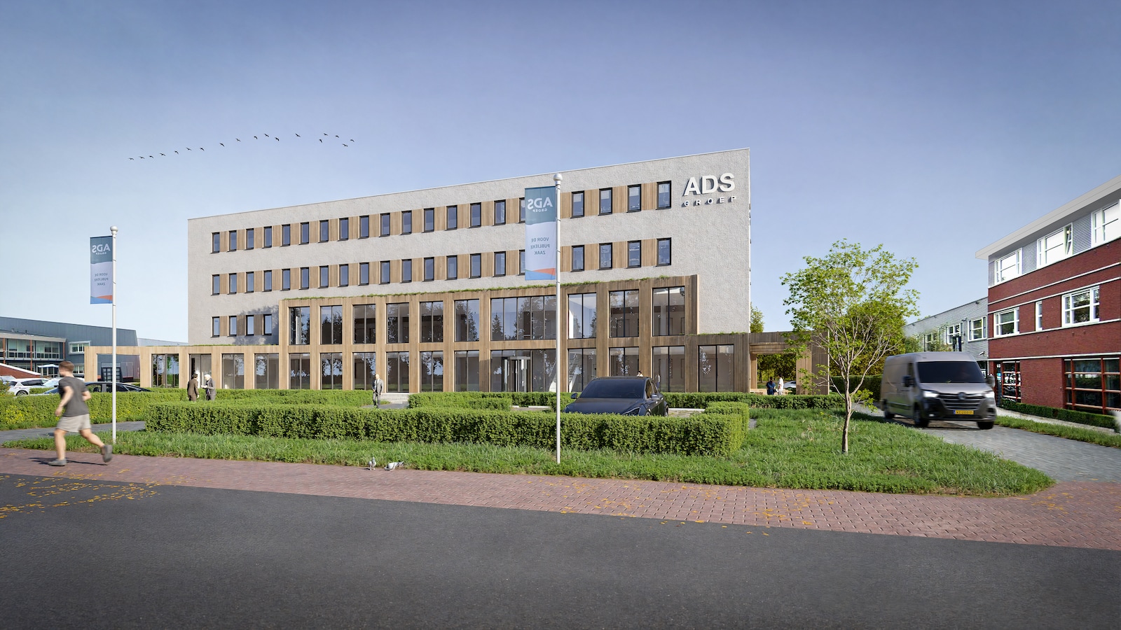 Dit is hoe het verbouwde kantoor van de ADS Groep in Goor er uit gaat ...