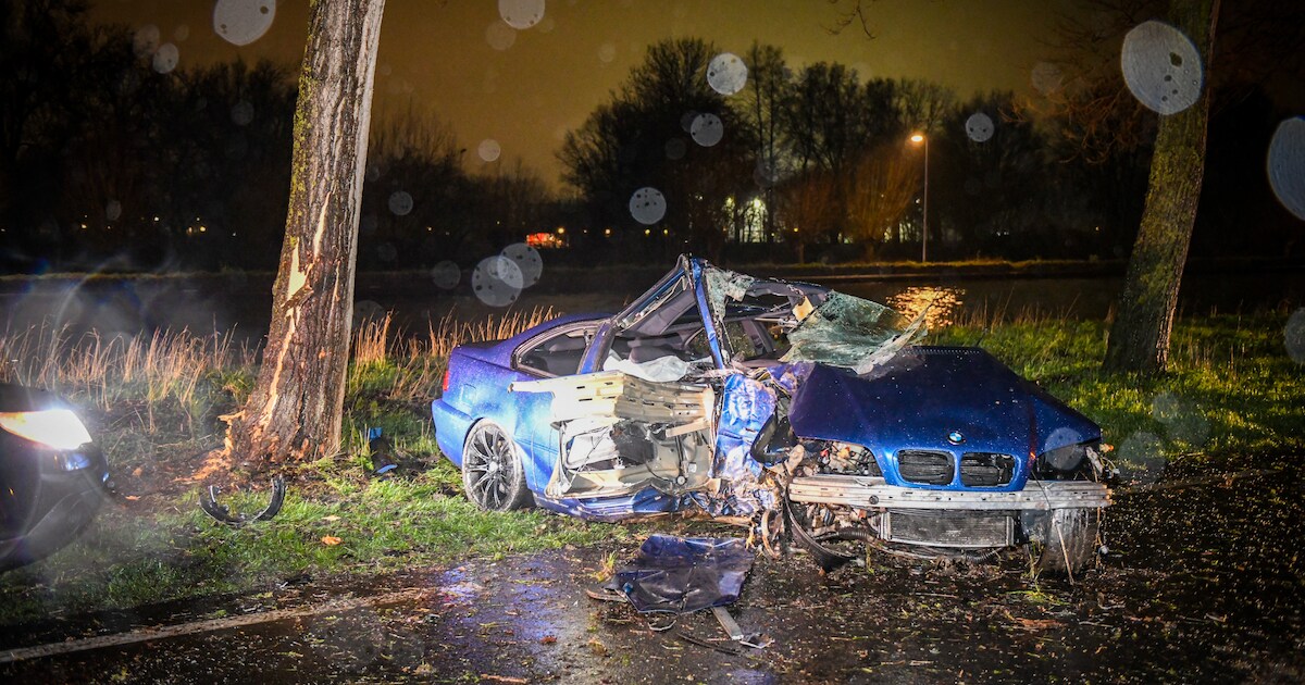 Flinke klapper op N207: automobilist ramt boom en raakt bekneld, één ...