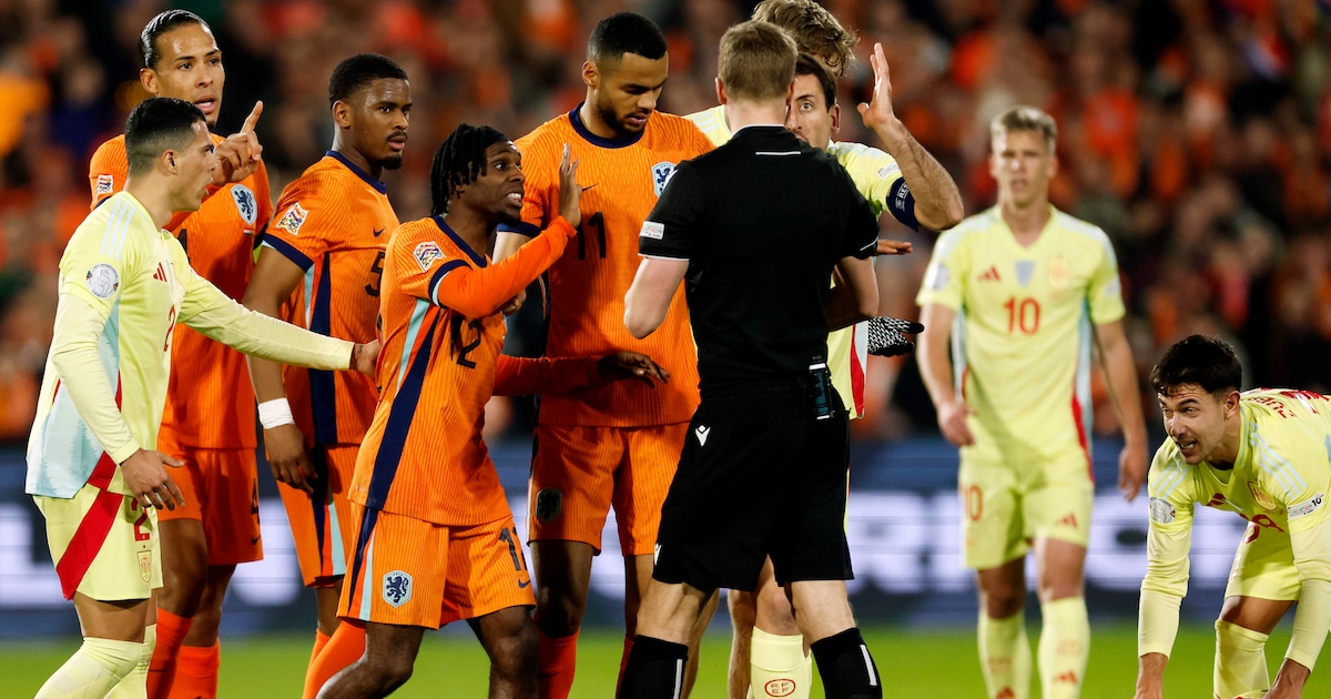 Oranje geeft diep in extra tijd zege tegen Spanje uit handen na rode ...