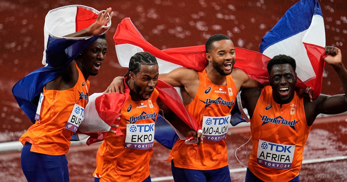 Nederlandse sprinters in sensationeel nationaal record naar brons op ...