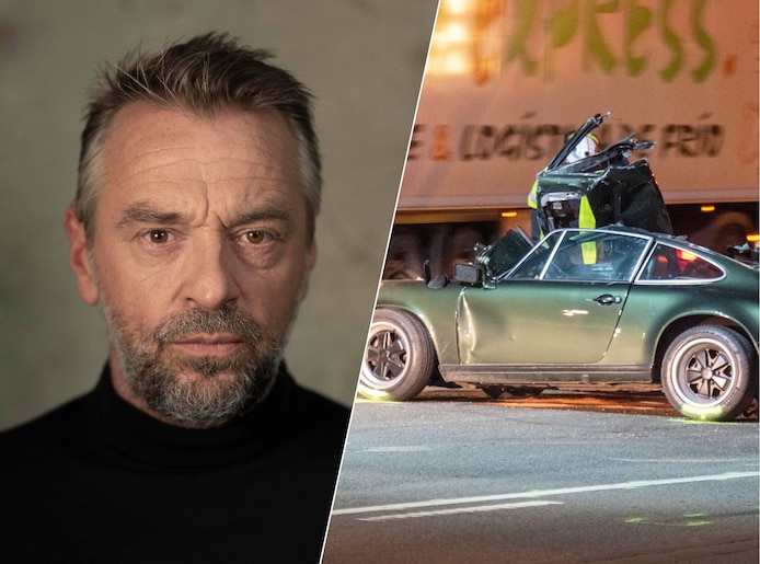 Total loss gereden Porsche van presentator en acteur Tom Waes ...