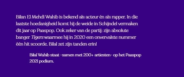 Paaspop schrapt rapper Bilal stilzwijgend van line-up na geruchtmakende ...