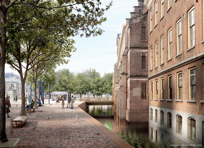 Zo komen de nieuwe Hofgracht en de driedelige brug bij het Binnenhof ...