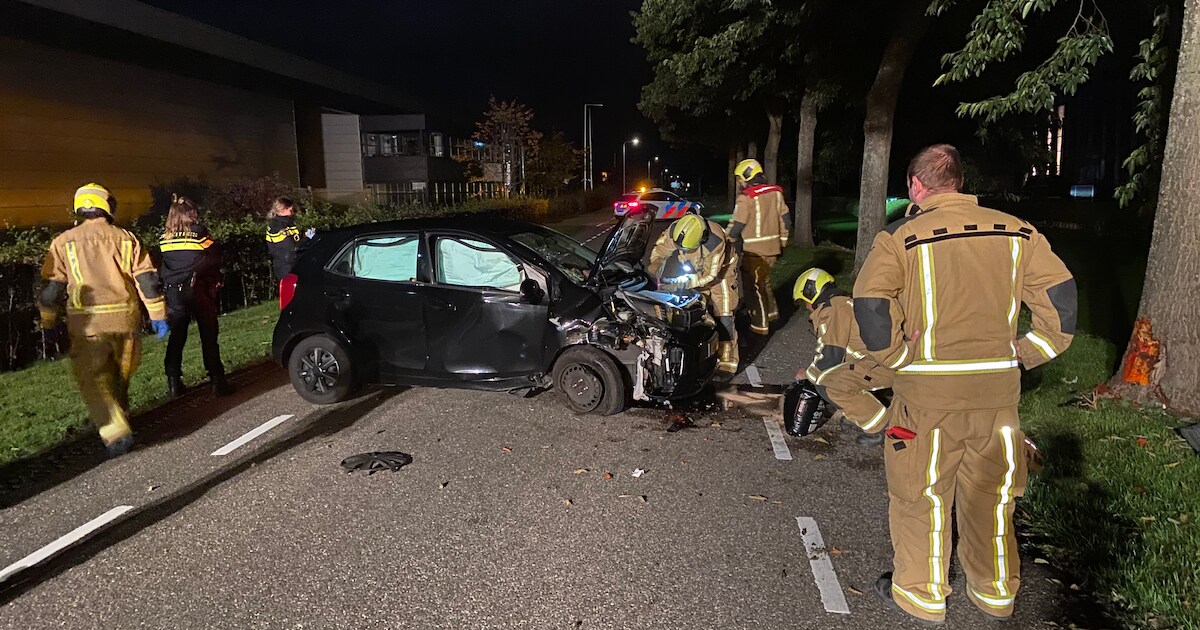 Automobilist raakt macht over stuur kwijt en knalt met voertuig tegen boom in Honselersdijk ...