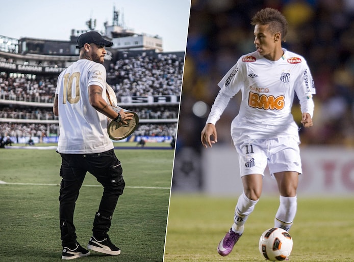 Neymar (32) belooft snelle terugkeer bij Santos bij bezoek aan zijn eerste club | Buitenlands ...