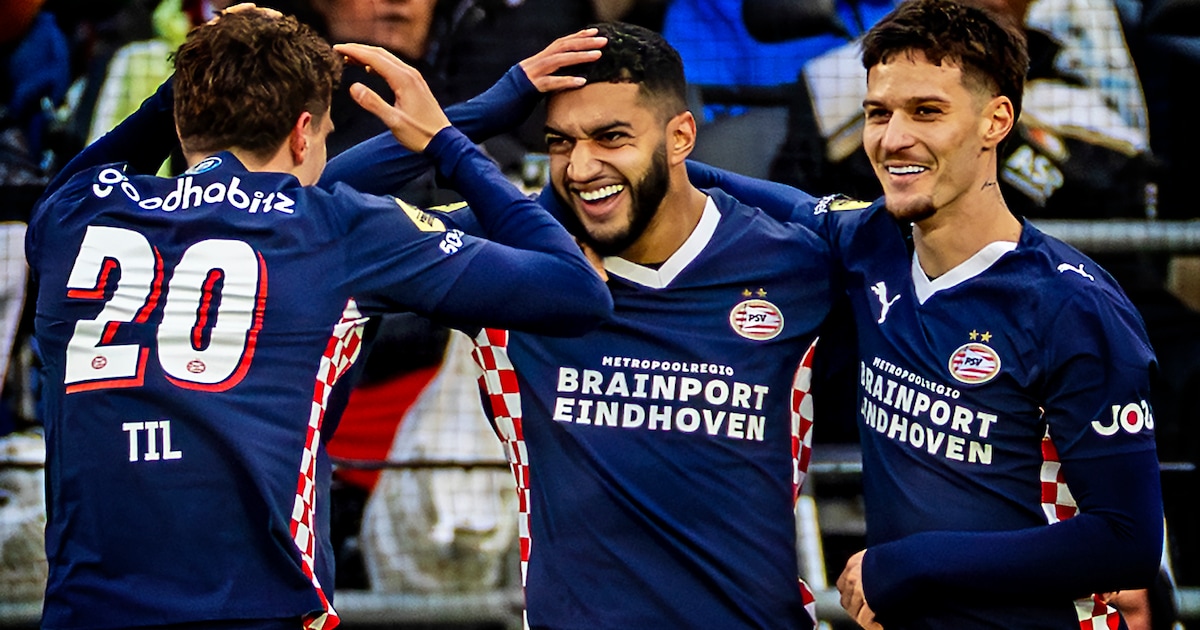 Hattrickheld Ismael Saibari helpt PSV langs koploper Feyenoord in ...
