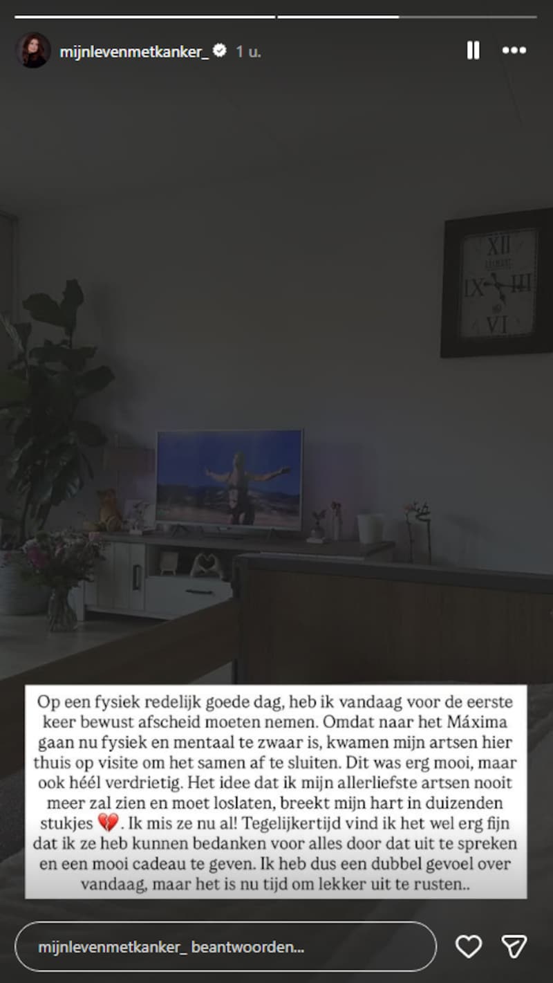 Jade Kops neemt afscheid van artsen: ‘Nu tijd om lekker uit te rusten ...
