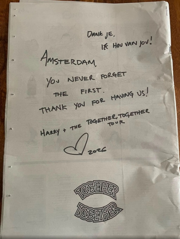 Harry Styles bedankt Amsterdam na recordbrekende concertreeks in Arena ...
