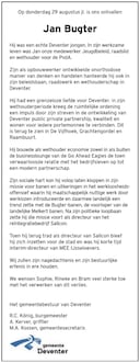 Oud-wethouder Jan Bugter uit Deventer overleden | Foto | AD.nl