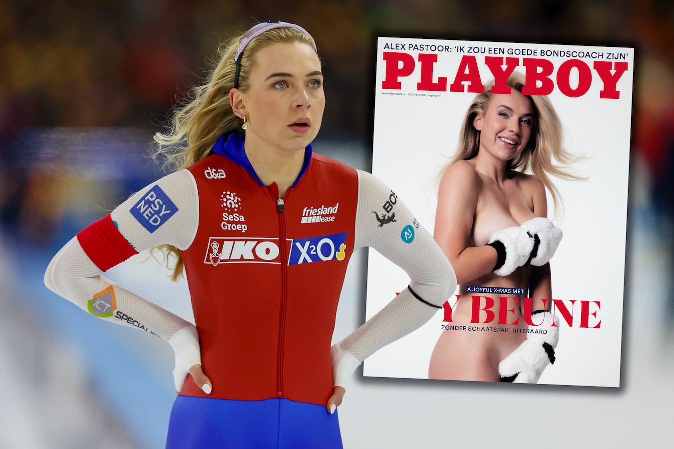 Joy Beune schittert na Playboy-shoot ook op het ijs in Thialf: ‘Meeste mensen vonden het toch ...