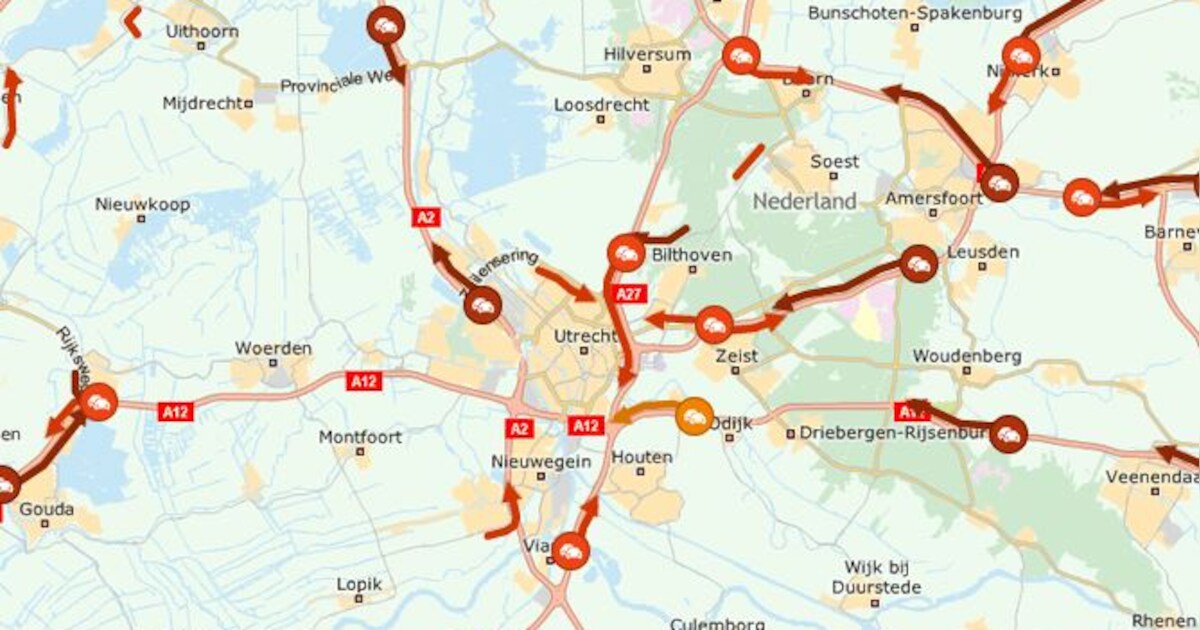 Ook na ochtendspits vertragingen rond Utrecht door slecht weer | Utrecht | AD.nl