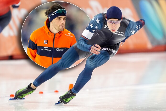 Jordan Stolz vol vertrouwen voor speciale WK-missie tegen Patrick Roest: ‘Hij gaat mij echt niet ...