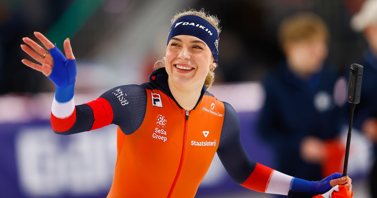 Joy Beune voltooit hattrick met goud op 1500 meter: ‘Hier heb ik van ...