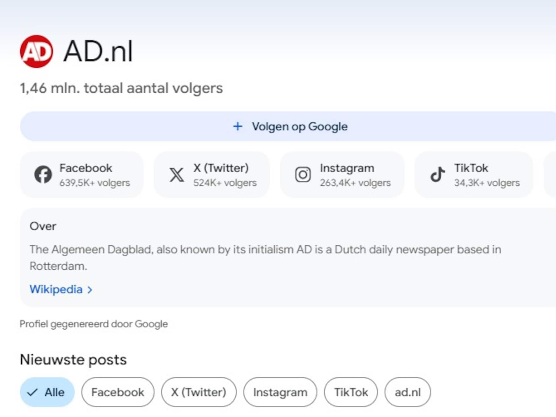 Zo volg je AD.nl in Google Discover! | Home | AD.nl