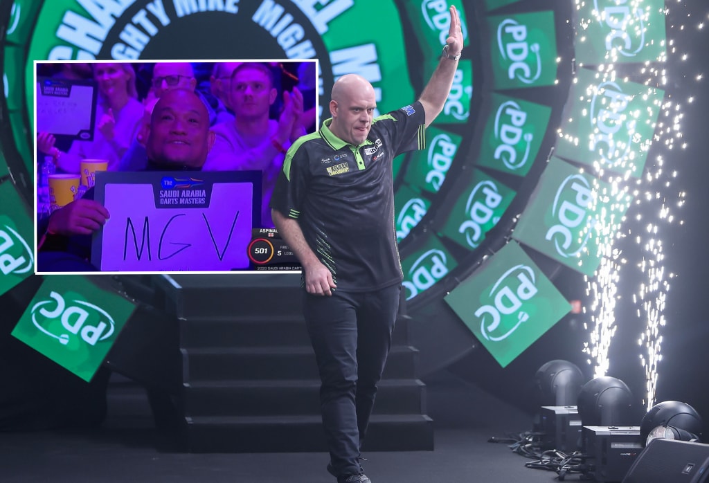 Van Gerwen en collega’s moeten nog even wennen aan darten in Saoedi ...