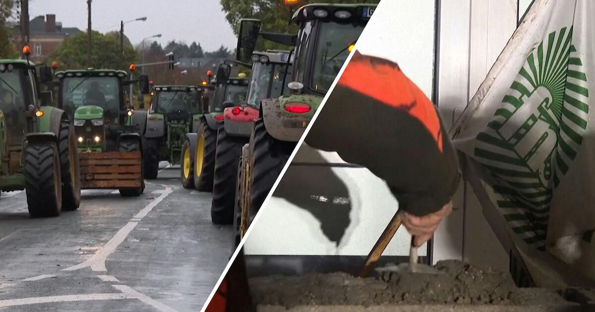 VIDEO | Franse boeren bouwen muur om overheidskantoor | Home | AD.nl