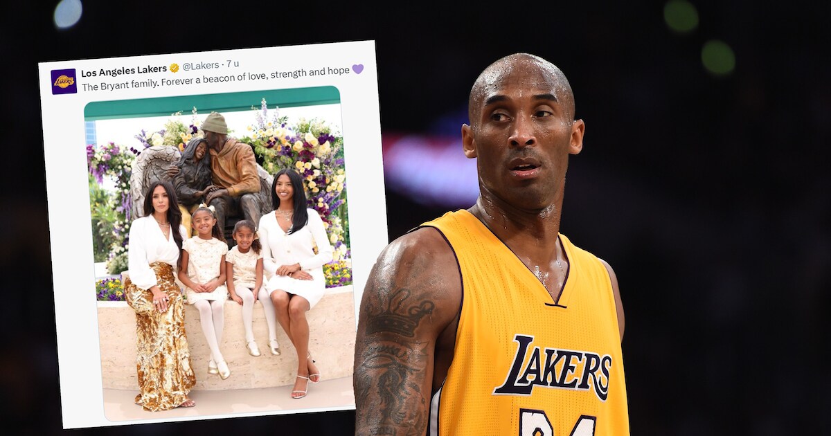 Indrukwekkend: LA Lakers onthult standbeeld van omgekomen Kobe Bryant ...