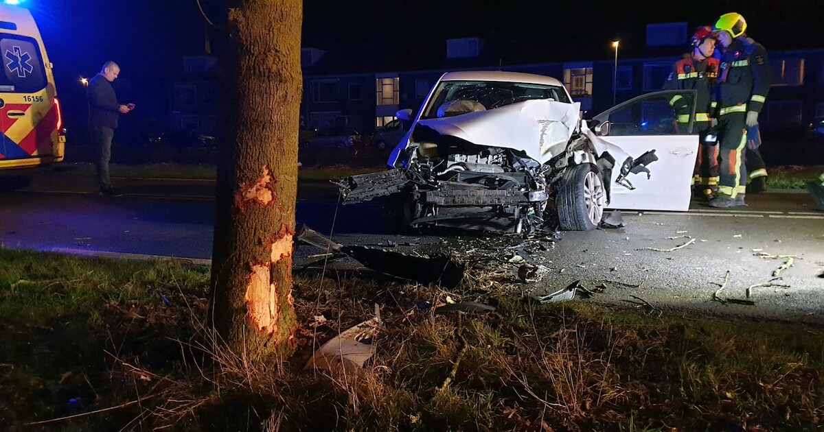 Zwaar ongeluk in Waddinxveen: automobilist botst tegen boom en raakt ernstig gewond | Gouda | AD.nl