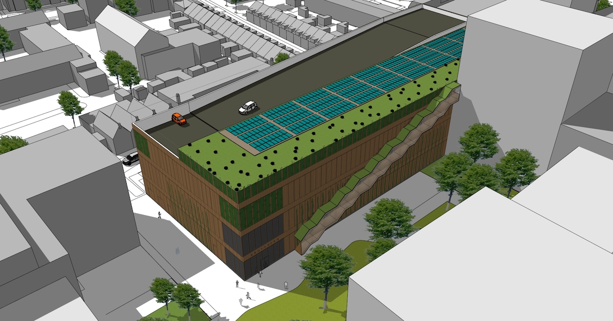Nieuwe parkeergarage Spuihaven wordt groene, houten kolos (mét waterval ...