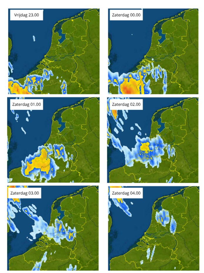 Bekijk hier hoe laat de onweersbuien over Nederland trekken | Binnenland | AD.nl