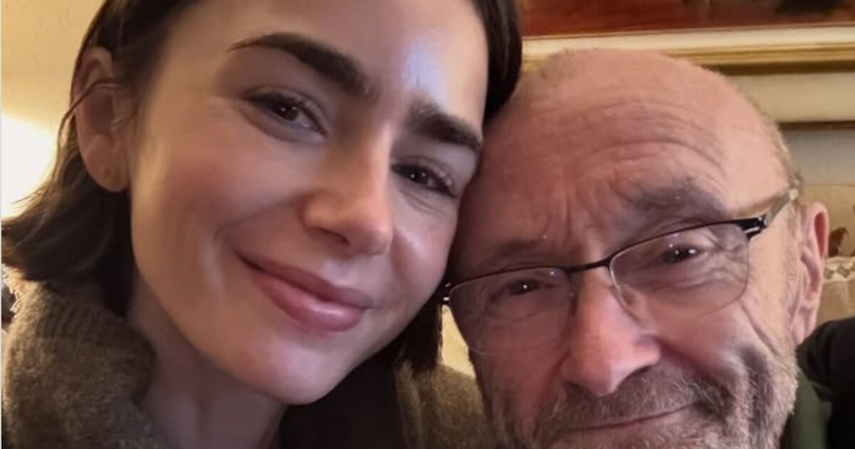 Emily in Paris-actrice Lily Collins poseert samen met zieke vader Phil ...