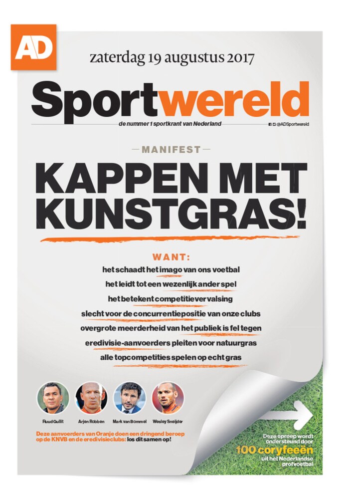 Eredivisie vandaag van start zónder kunstgrasveld: hoe het AD-pamflet ...