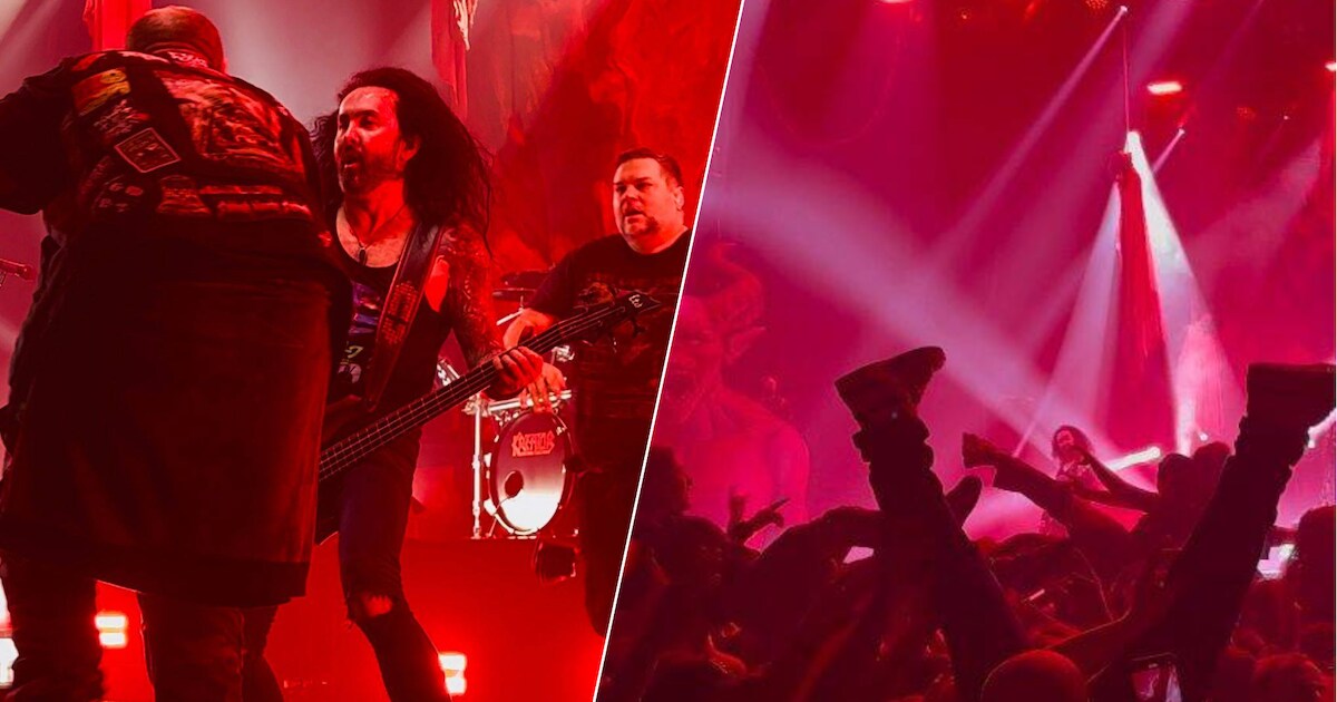 Doldwaze metalfan ‘surft’ podium op bij chaotisch concert in Den Bosch ...