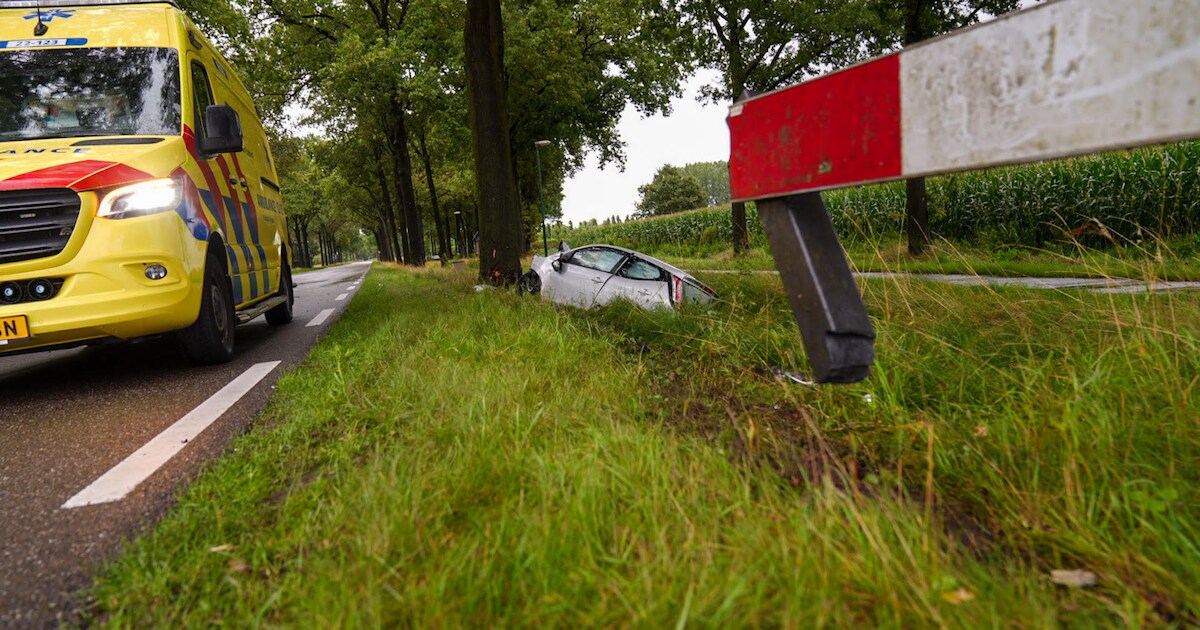 Auto botst op boom in Mariahout, bestuurder naar het ziekenhuis gebracht | Laarbeek | AD.nl
