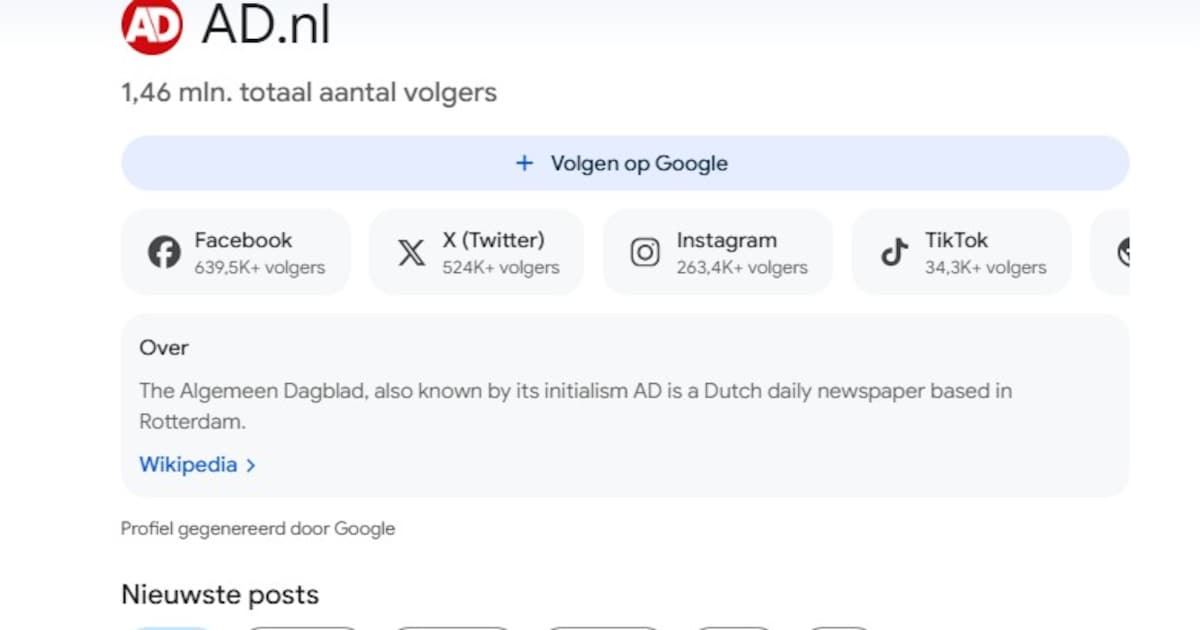 Zo volg je AD.nl in Google Discover! | Home | AD.nl