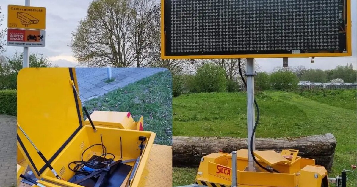Dieven stelen accu uit bord in Utrecht dat waarschuwt voor auto ...