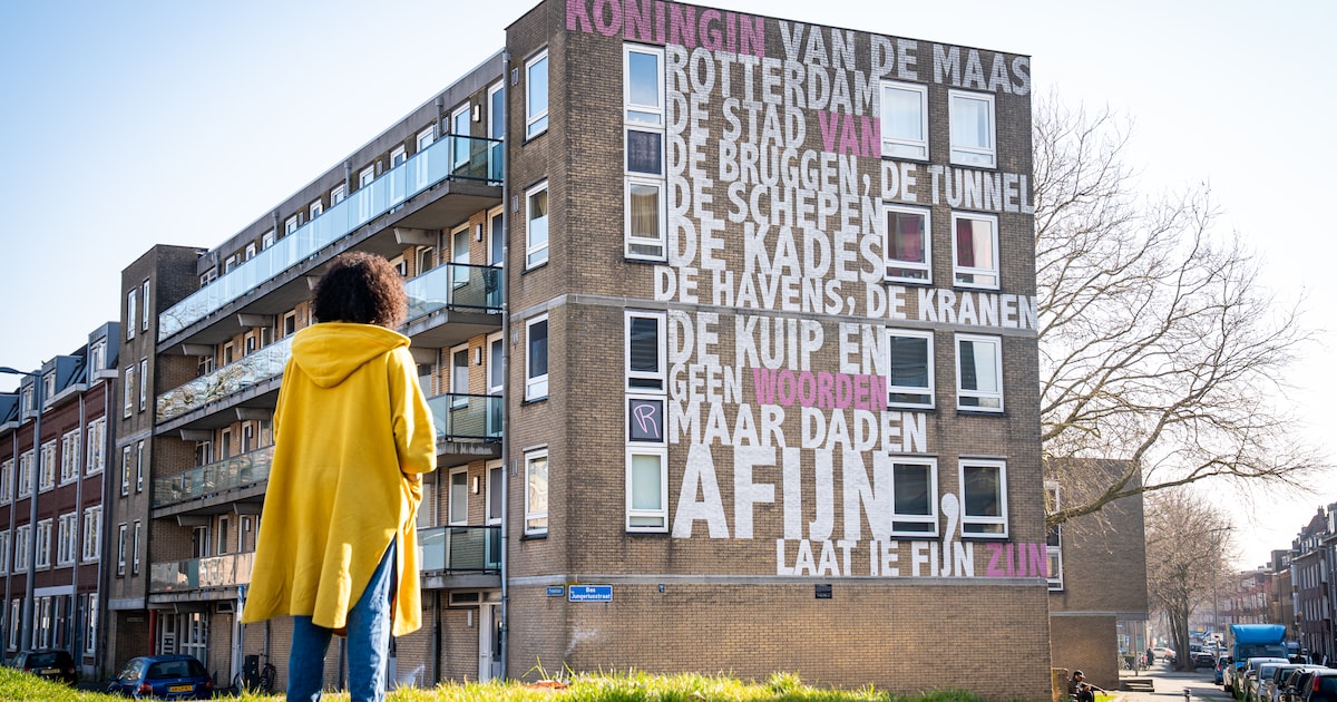 Werkelijk overal in Rotterdam zie je straatpoëzie: ‘Ja, het staat zelfs ...