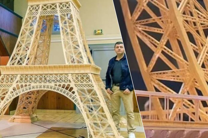 Jarenlang bouwde Richard aan Eiffeltoren van 700.000 lucifers, maar één detail kost hem een ...