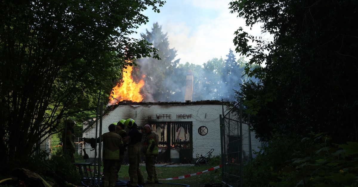 Grote brand verwoest leegstaan­de boerderij in Deventer, rook in wijde ...