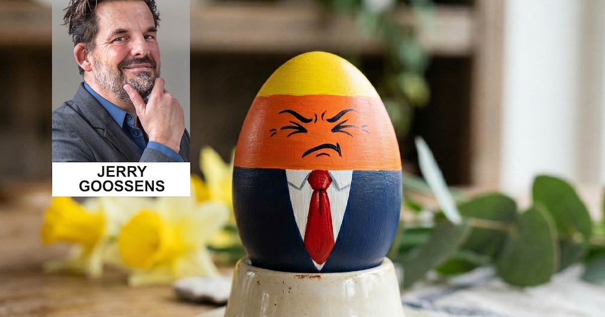 Jerry beschildert graag zijn ei als Trump bij het paasontbijt: ‘Dat ...