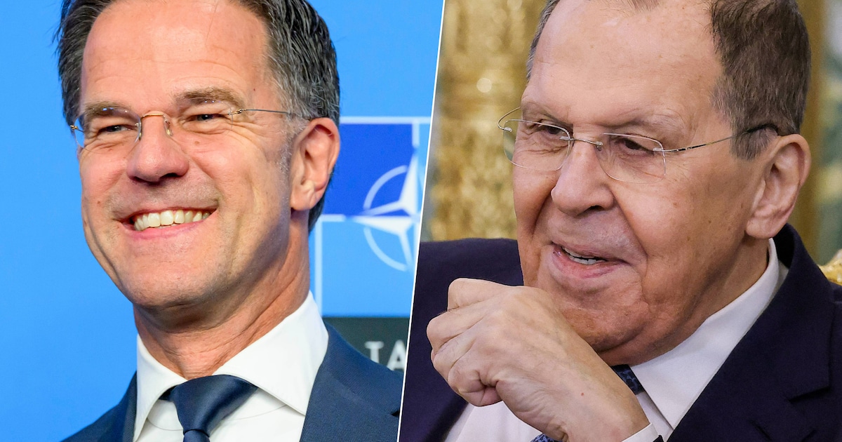 Navo-chef Rutte steekt draak met Russische minister Lavrov: ‘Komt nooit ...