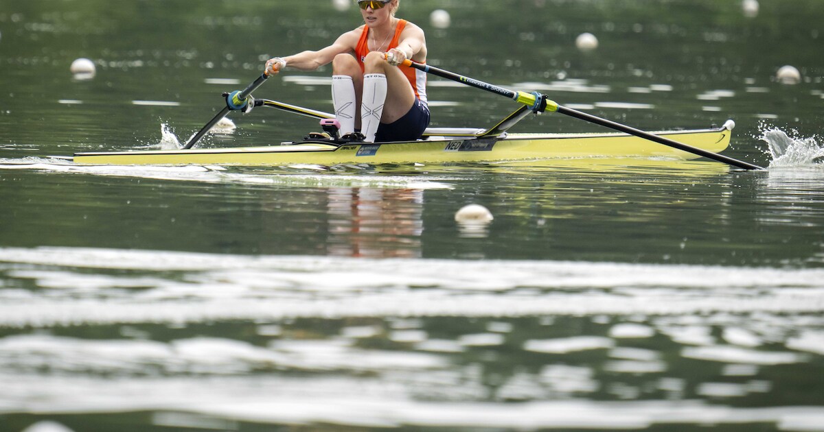 Skiffeur Florijn maakt indruk op eerste dag WK roeien | Leiden | AD.nl