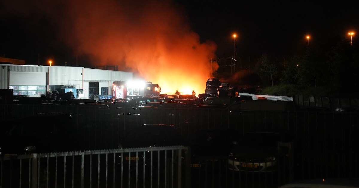 Tien auto’s in vlammen op bij nachtelijke brand bij autosloperij in ...