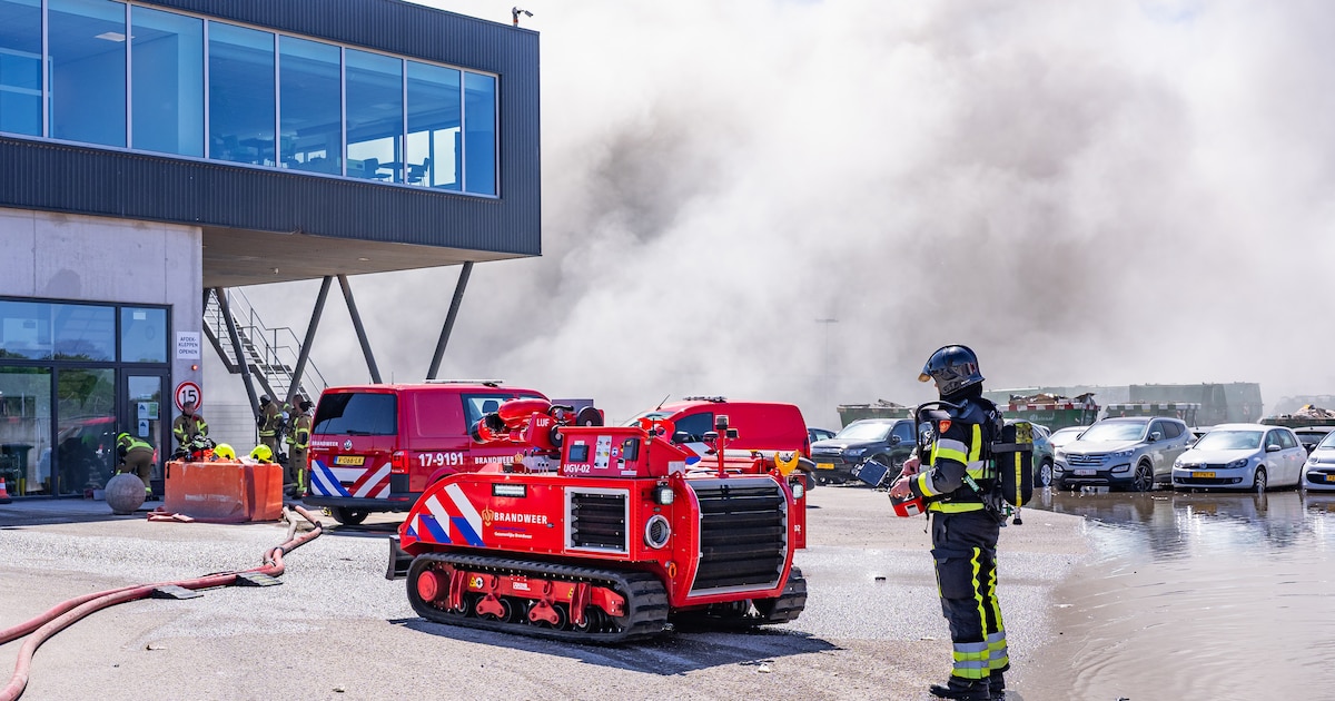Blussen van grote brand in Vlaardingse loods duurt nog uren: geen ...